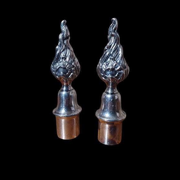 Victorian | Accents | Vtg Victorian Silverplate Flame Finials ...